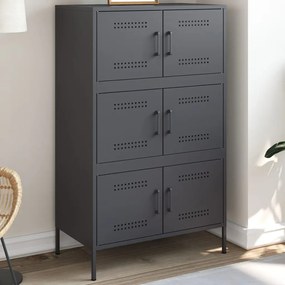Skříň highboard antracitová 68 x 39 x 113 cm ocel