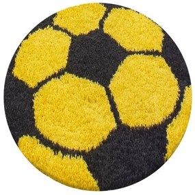 Dětský kusový koberec Fun kruh 6001 yellow - průměr 120 cm