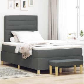 Postel s boxspringem s čelo Tmavě šedá 190 x 120 cm textil 3344206
