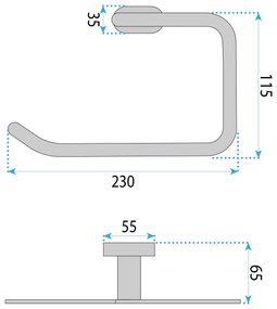 Rea Til, koupelnový věšák na ručníky, zlatá lesklá, REA-88068