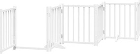 Zábrana pro psy s dvířky skládací 15 panelů bílá 750 cm topol 3155705