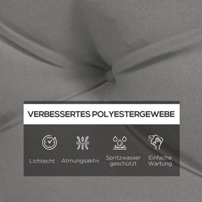 Outsunny 2dílná sada polštářů na paletovou sedačku – sedák 120 × 80 × 10 cm + opěrka 120 × 40 × 10 cm, UV-odolné a voděodolné, světle šedé
