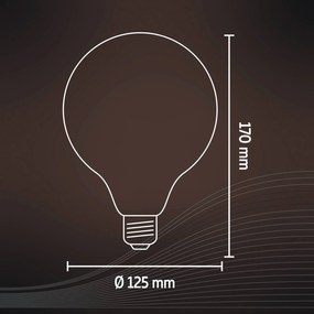 Calex Smart E27 G125 7W LED filament 806lm zlatá