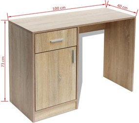 Psací stůl se zásuvkou a skříňkou dub 100 x 40 x 73 cm 243057