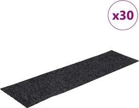 Schodové rohože samolepicí 30 ks 76 x 20 cm tmavě šedé obdélníkové 3365722