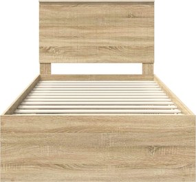 Rám postele s čelo Sonoma 100 x 200 cm Masivní borové dřevo 3411048