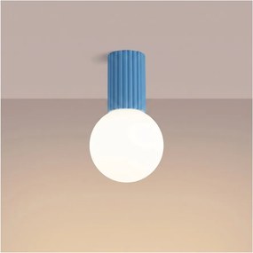 Světle modré stropní svítidlo z opálového skla ø 12 cm Orbital – Sollux
