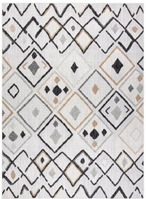 Dywany Łuszczów Kusový koberec Cooper Sisal Diamonds 22236 ecru/black – na ven i na doma Rozměry koberců: 80x150