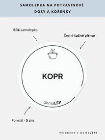 Samolepka na kořenky KOPR bílá 5 cm tučné písmo