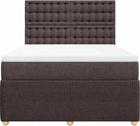 Box spring postel s matrací tmavě hnědá 140x190 cm textil 3292068