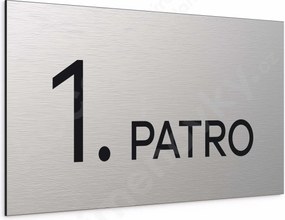 ACCEPT Označení podlaží "1. PATRO" - stříbrná tabulka - černý popis