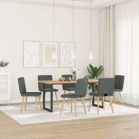 Otočné jídelní židle 6 ks tmavě šedé textil 3315545