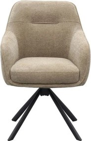 Taupe čalouněné jídelní křeslo s područkami Avola – Unique Furniture