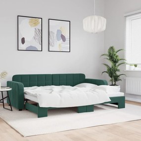 Válenda s přistýlkou tmavě zelená 80 x 200 cm samet 3196924