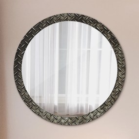 Kulaté zrcadlo s dekorem Textura oceli fi 100 cm