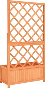 Květináč s mřížkou hnědý 70 x 30 x 135 cm masivní jedlové dřevo 316426