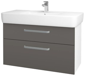 Dřevojas Koupelnová skříň Q MAX SZZ2 100 Varianta: N01 Bílá lesk / Úchytka T01 / N06 Lava