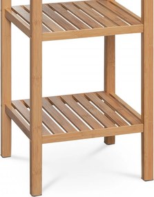 Regál, 5 polic, masiv bambus, přírodní odstín, nosnost 15 kg Autronic