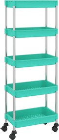 Kuchyňský vozík s 5 patry tyrkysový 42x29x128 cm železo a ABS 336334