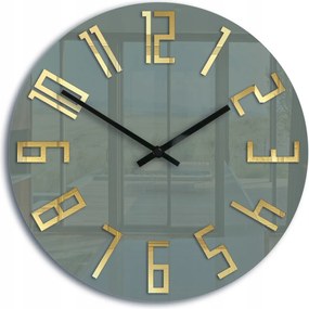 Nástěnné hodiny ModernClock Slim Šedo-zlaté Tiché