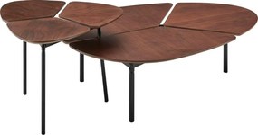 Danish style Konferenční stolek Olien (SADA 2ks), 120 cm, tmavě hnědá