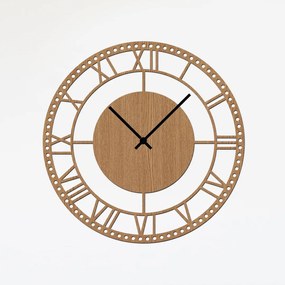 dřevo života Nástěnné dřevěné hodiny BIG BANG Barevný vzor: Horský dub, Velikost hodin: 50x50