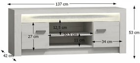Kondela RTV stolek / skříňka, jasan bílý, INFINITY I-09