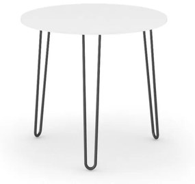 Kulatý jídelní stůl SPIDER, průměr 800 mm, černá podnož, deska bílá