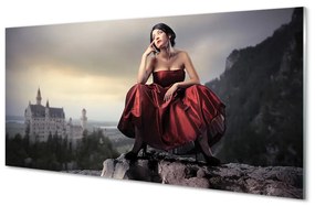 akrylový obraz Žena dress up 125x50 cm