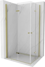 Mexen Lima Duo, sprchový kout 80 (dveře) x 70 (dveře) cm, 6mm čiré sklo, zlatý profil, 856-080-070-50-00-02