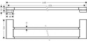 Hansgrohe AddStoris - Držák na ručník dvojitý, matná černá 41743670