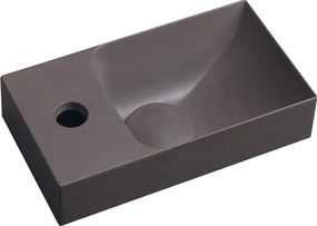 Sapho Sapho, PICCOLINO betonové umyvadlo 30,8x17cm, baterie vlevo, tmavě hnědá, PK30015