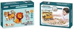 _Ostatní 1_ Puzzle magnetické na desce Safari skládačka s předlohami v krabici 11086