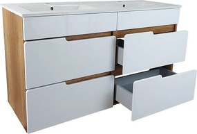 Comodo Koupelnová skříňka s keramickým dvojumyvadlem Doris 120-4Z