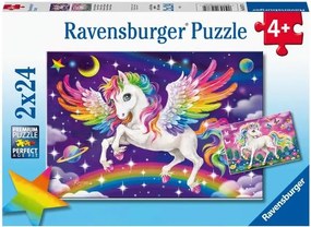 Puzzle ravensburger puzzle 056774 jednorožec a pegas 2x24 dílků