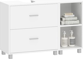 HOMCOM Moderní skříňka pod umyvadlo pro umyvadlo s nebo bez sloupku, bílá