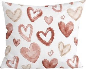 Flanelový povlak na polštář AMORIA HEARTS 45x45 cm, vzorovaný