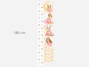 Metr růžové víly samolepky na zeď pro dívky výška 160 cm