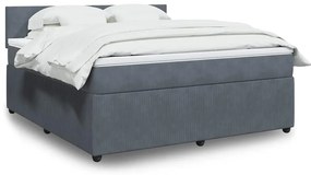 Box spring postel s matrací tmavě šedá 180x200 cm samet 3287801