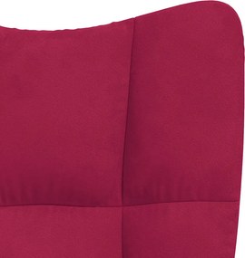 Relaxační křeslo vínové samet 328056