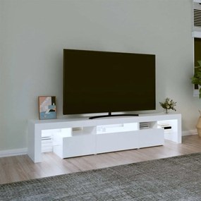 vidaXL TV skříňka s LED osvětlením 200x36,5x40 cm [3152810] Barva: bílá s vysokým leskem