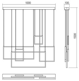 Smarter 01-2316 závěsné LED svítidlo Plana, matně bílá, 80W, 3000K, 100cm