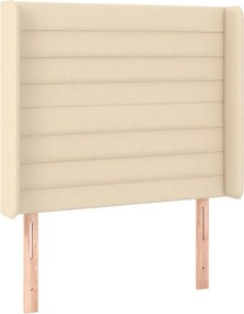 Box spring postel s matrací a LED krémová 100x200 cm textil 3138378