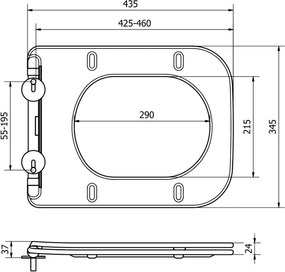 Mexen - WC sedátko SLIM DUROPLAST na wc mísu STELLA, MARGO (2134) | soft-close, 39090100