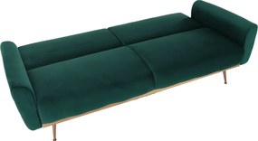 Rozkládací pohovka, smaragdová Velvet látka, FASTA