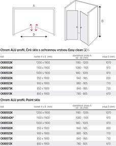 Mereo Mereo, Sprchové dveře, Lima, dvoukřídlé, lítací, chrom ALU, sklo, CK80523K