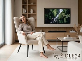 Relaxační křeslo ušák WIPPY - béžová látka