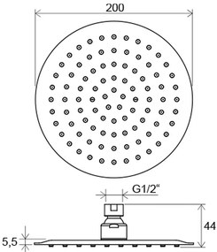 RAVAK 984.01 Hlavová sprcha Slim kulatá, 200mm X07P335