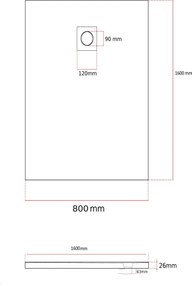 Gamma Erga Oldaf, SMC obdélníková sprchová vanička 160 x 80 cm, bílá matná, ERG-GMA-OL-80160
