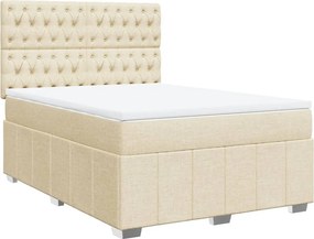 Box spring postel s matrací krémová 140x190 cm textil 3293975